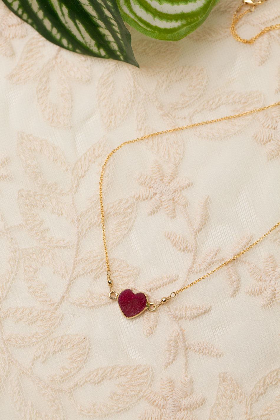 Gumdrop 16.5-18.5" Ruby Heart Simple Necklace – Anne Vaughan Designs