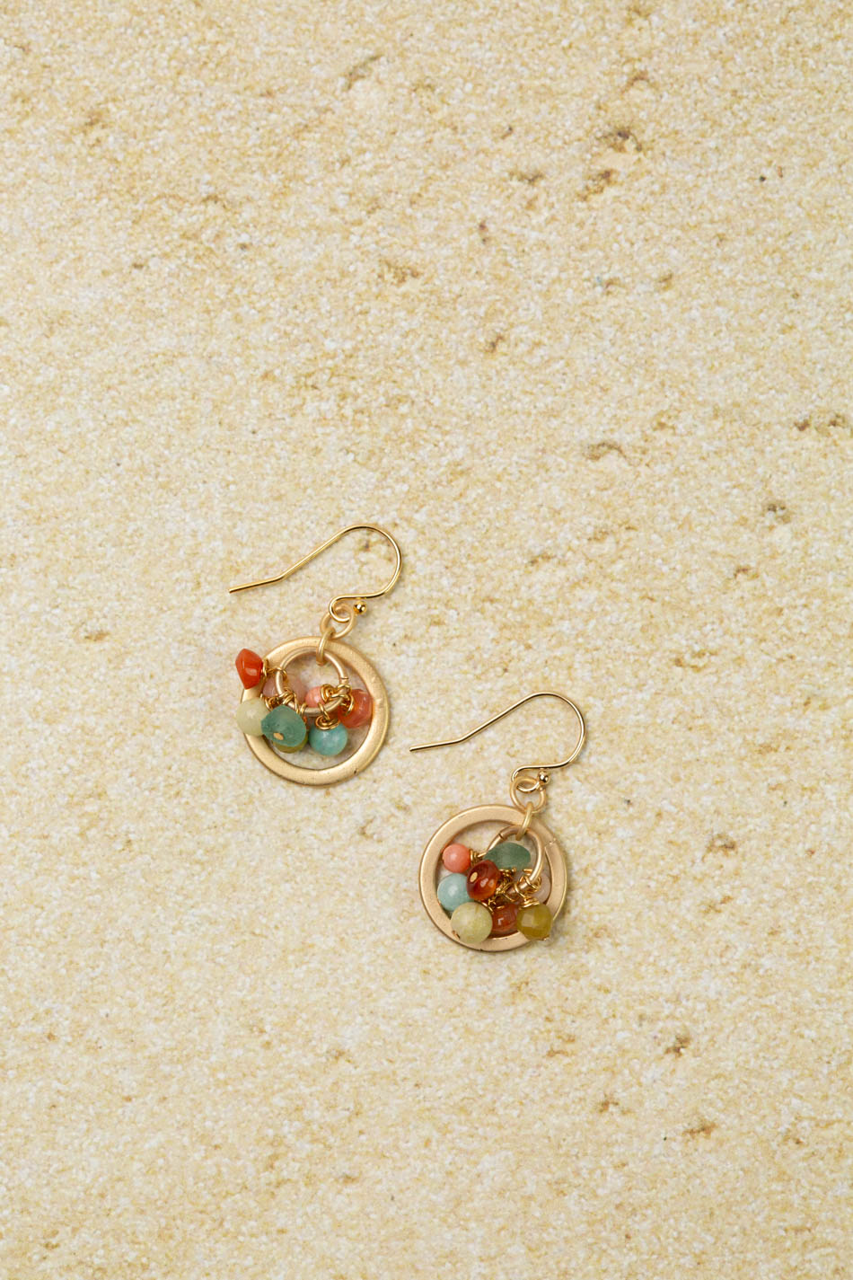 Mango Tango Carnelian, Amazonite, Opal, Roman Glass Hoop Earrings ...