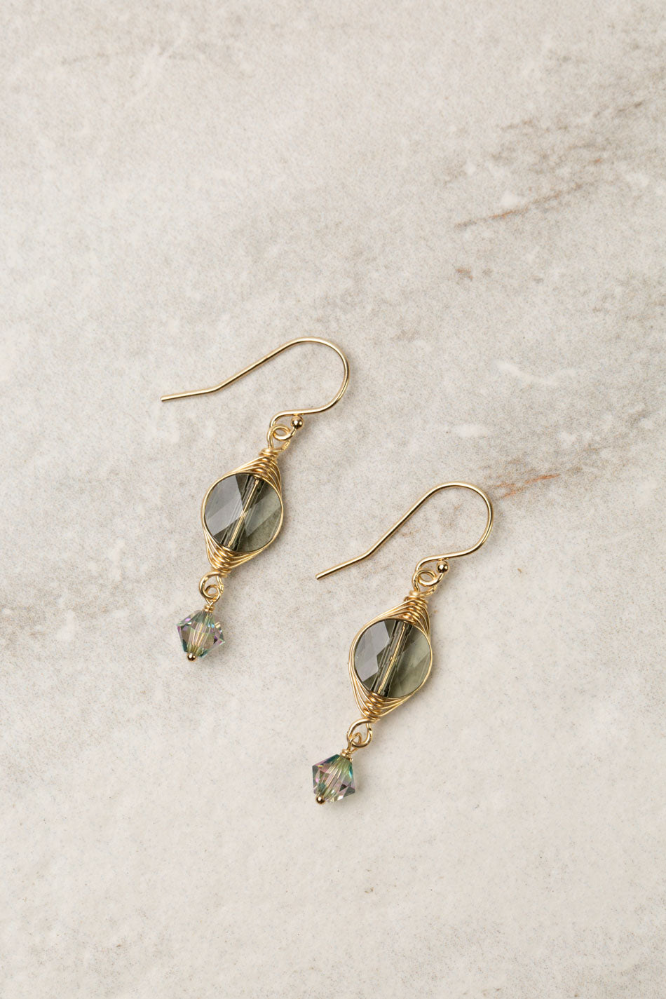 One Of A Kind Swarovski Diamond Herringbone Earrings – Anne Vaughan Designs