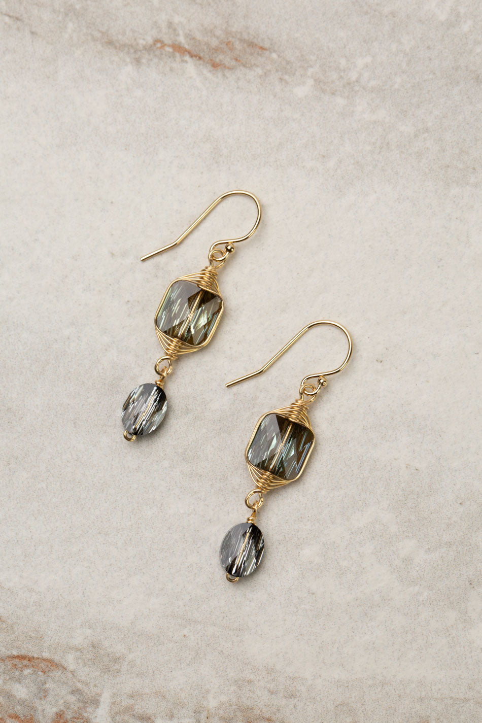 One Of A Kind Square Swarovski Diamond Herringbone Earrings – Anne ...