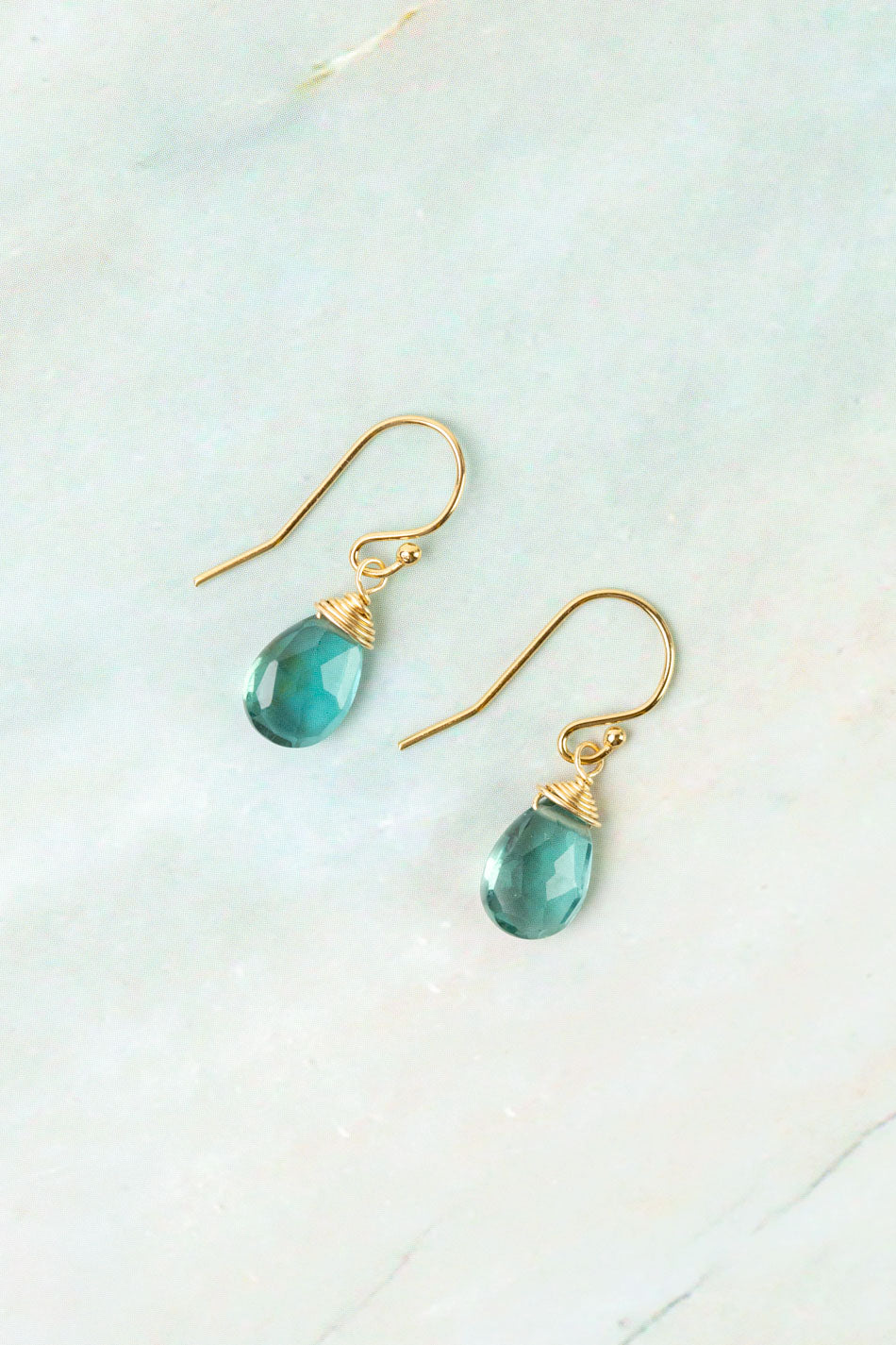 Ocean Waves Aqua Quartz Simple Earrings – Anne Vaughan Designs