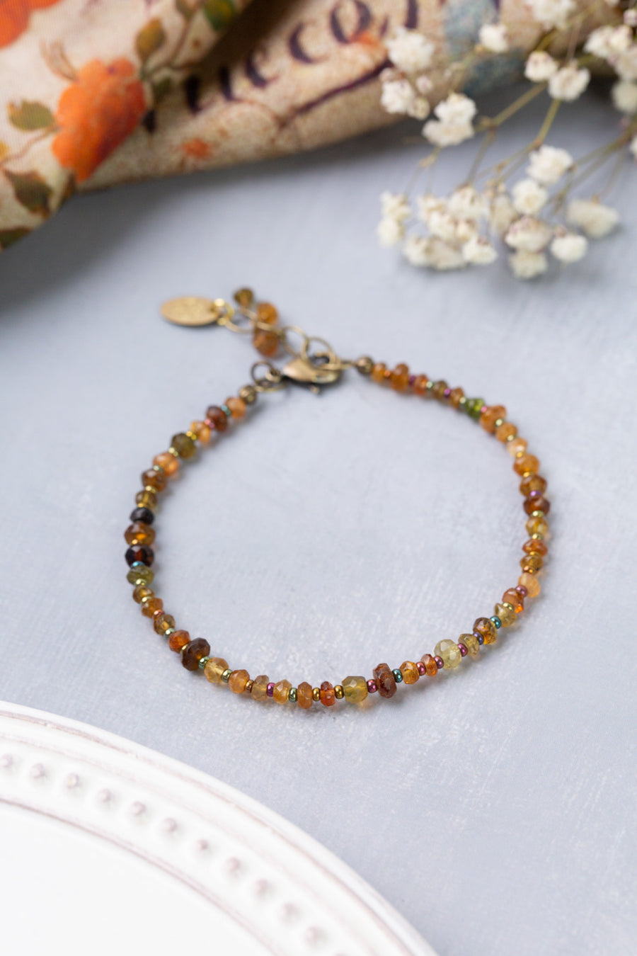 Sacred Heart 7.5-8.5" Hessonite Garnet Simple Bracelet – Anne Vaughan ...