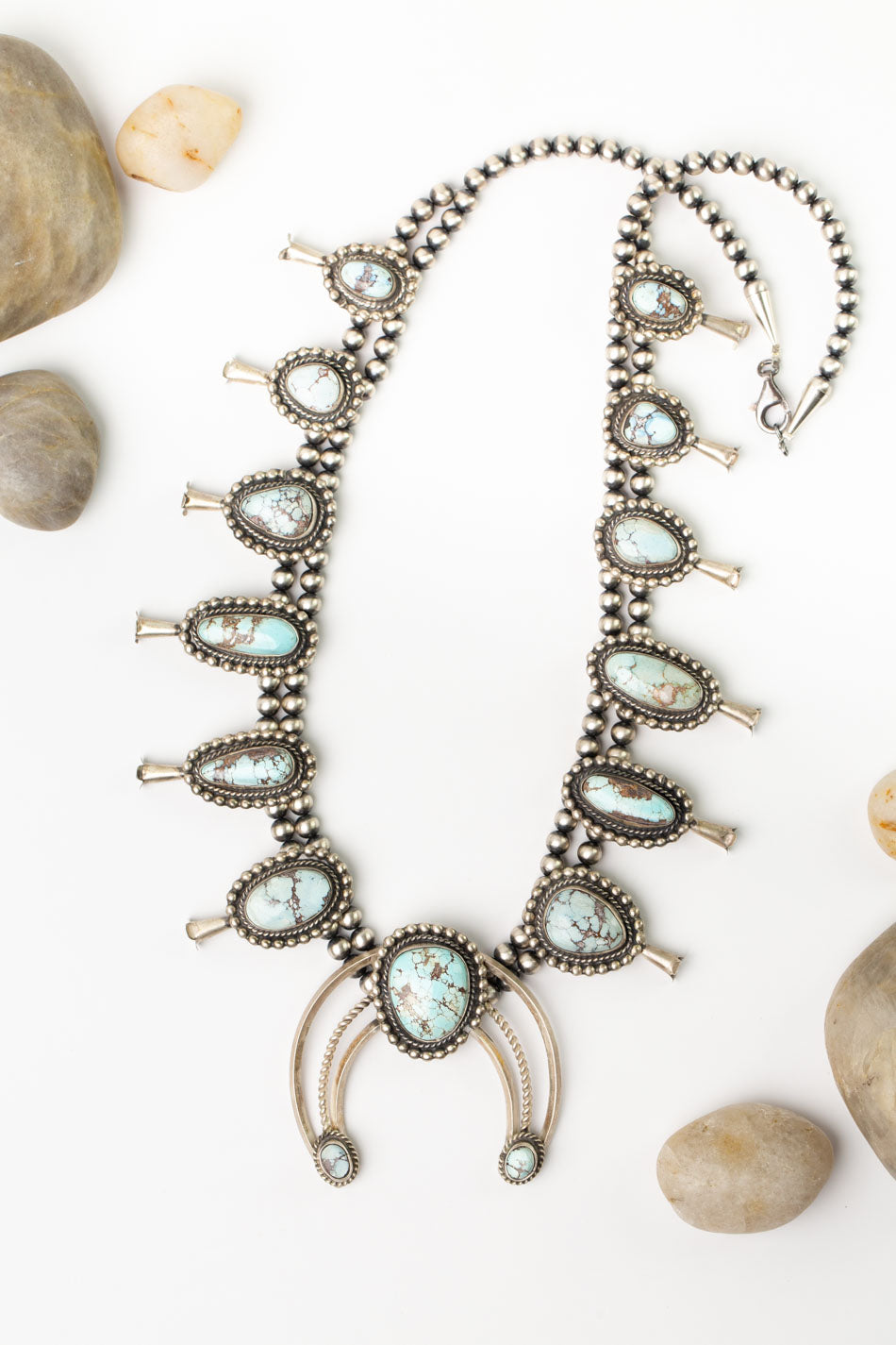 Donovan Nez 26.5" Desert Pearls With Golden Hills Turquoise Statement ...